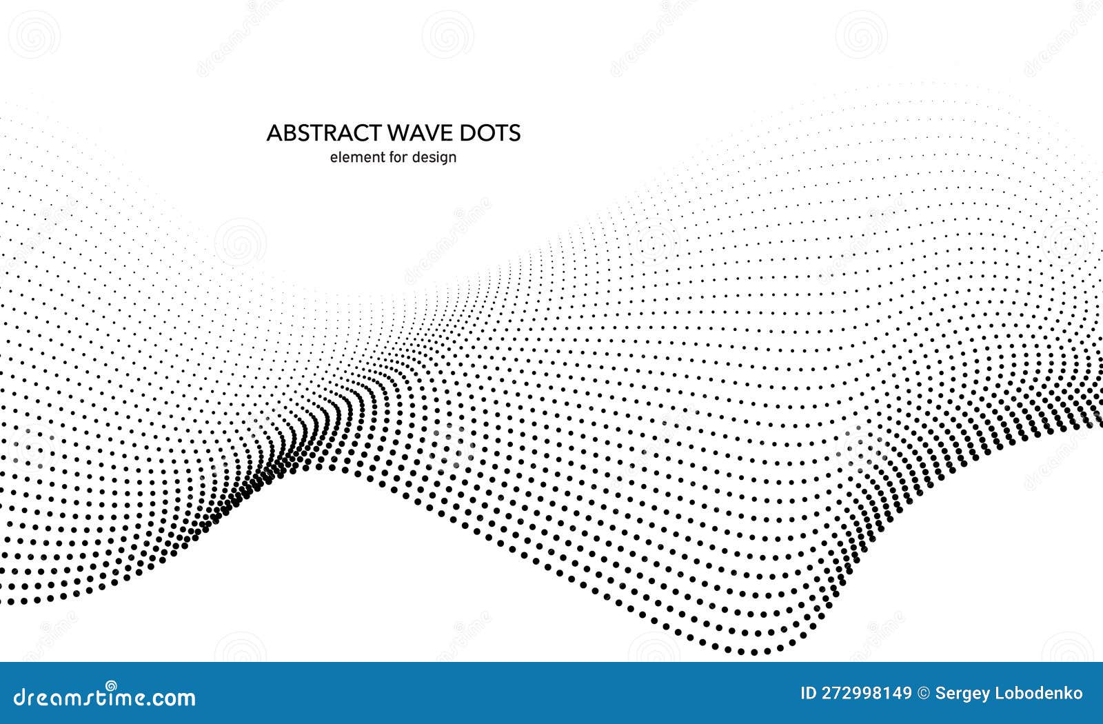 Abstract Wave Dotted Element for Design. Stylized Line with Dot on Art ...