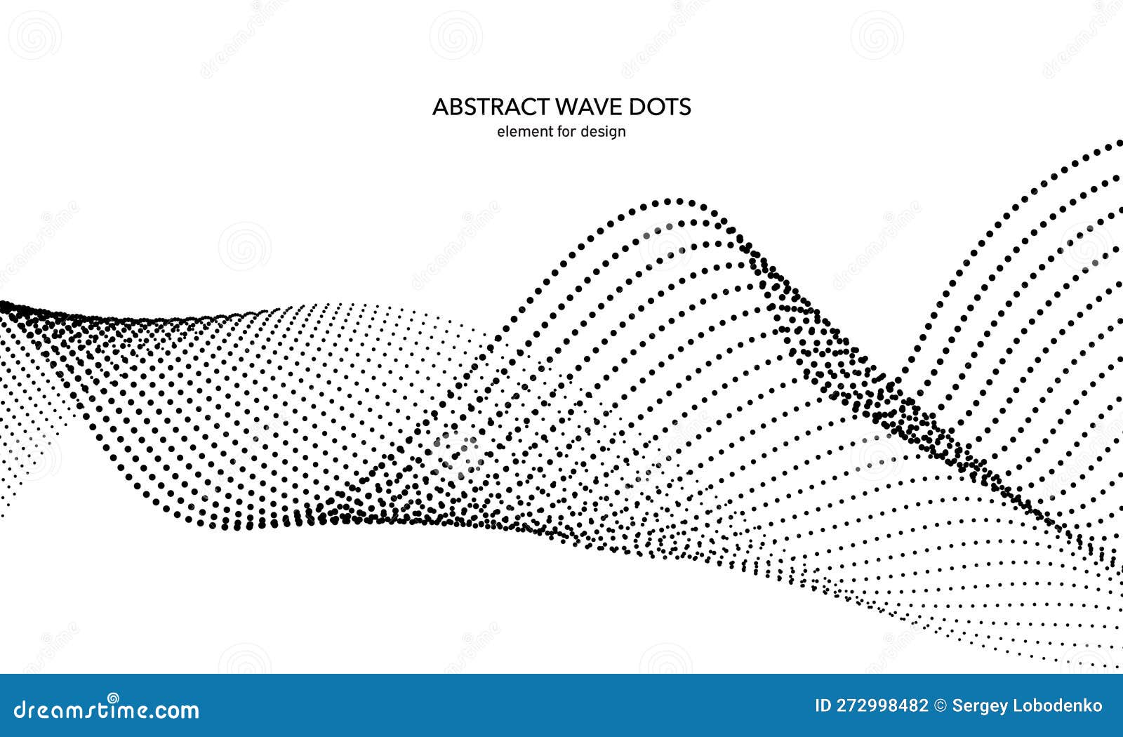 Abstract Wave Dotted Element for Design. Stylized Line with Dot on Art ...