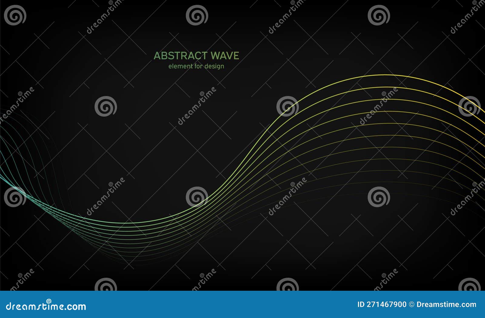 Abstract Wave Element for Design on Black Background. Colorful Gradient ...