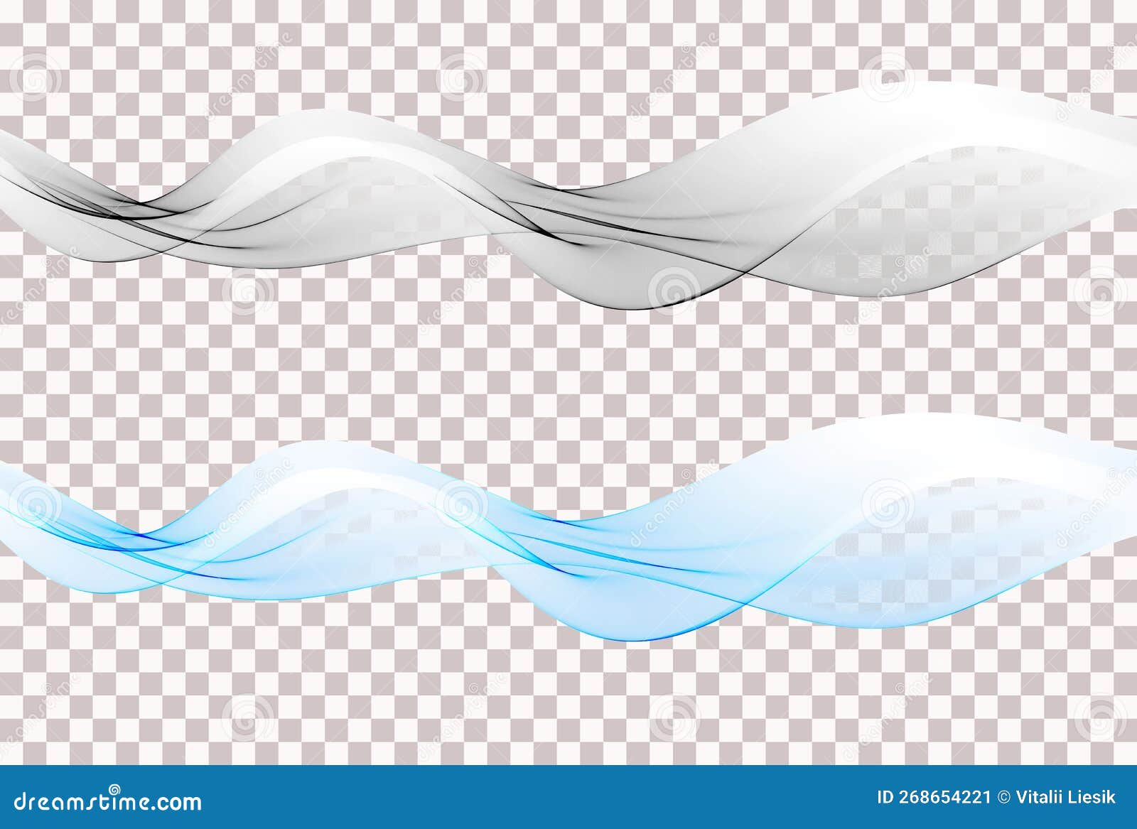 Abstract Wave Element on Transparent Background. Wavy Elements Set ...