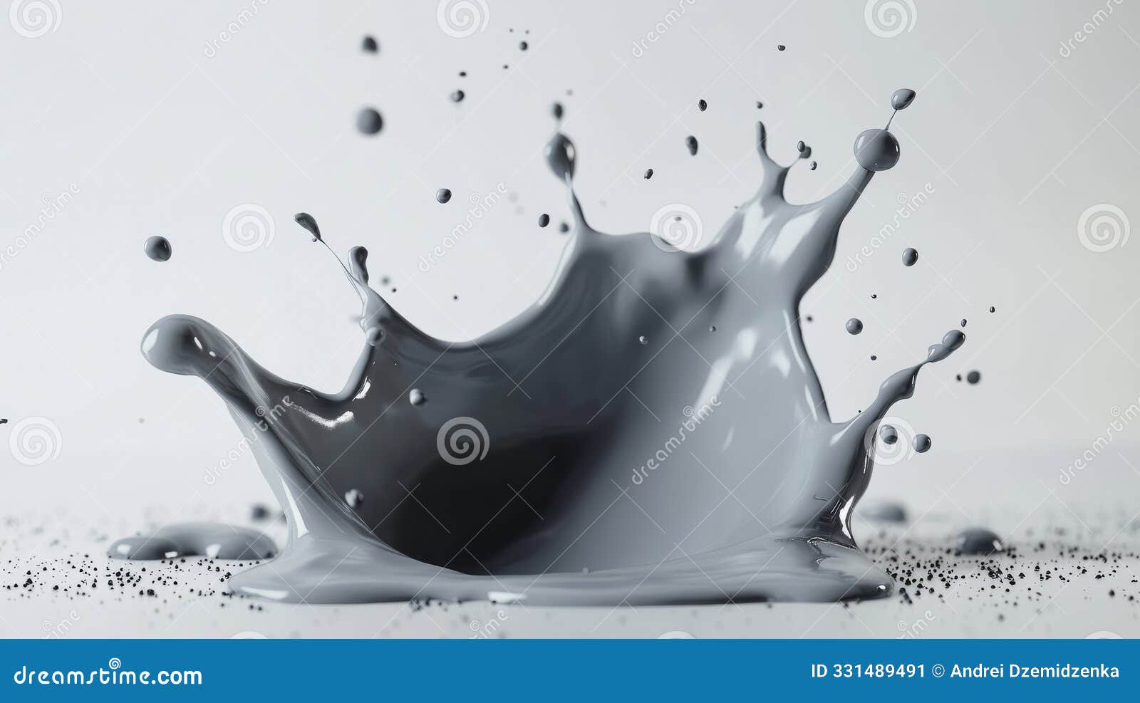 An Abstract Wave Explosion with a Splash of Silver Liquid Isolated on a ...