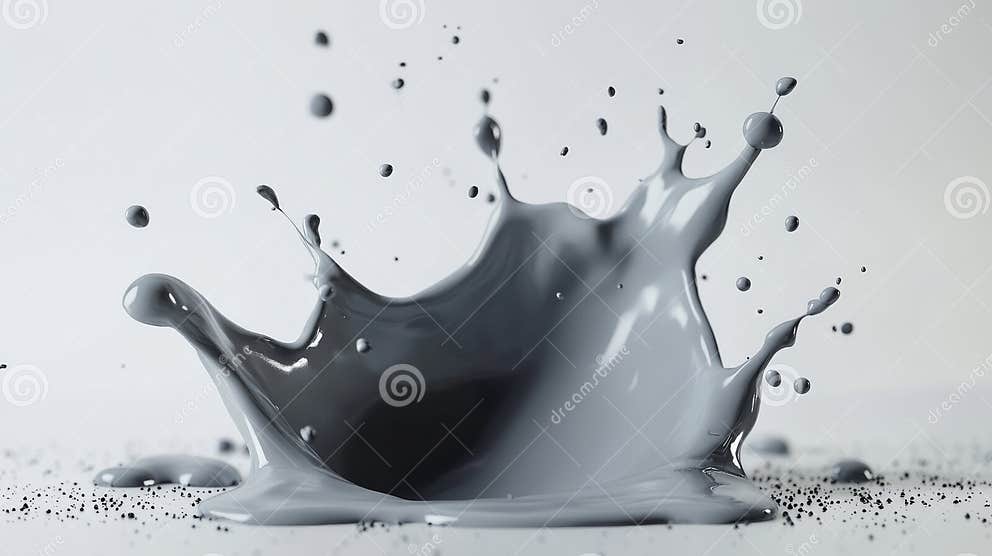 An Abstract Wave Explosion with a Splash of Silver Liquid Isolated on a ...