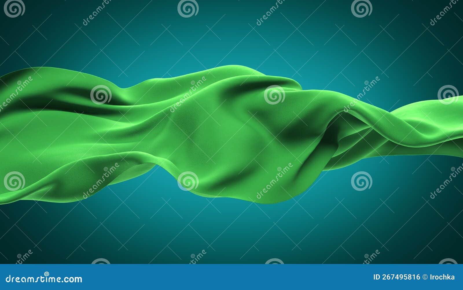 Abstract Wave Fabric Movement Dynamic Green Color Stock Illustration ...