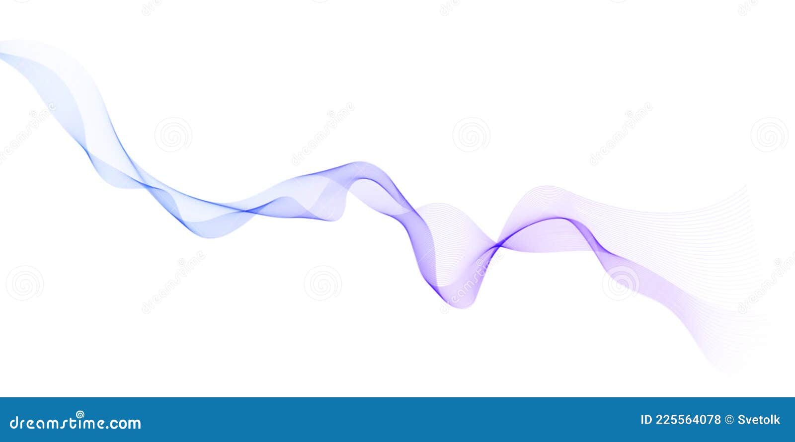 Abstract Wave Flow Line Isolated on White Background. Wavy Fluid ...