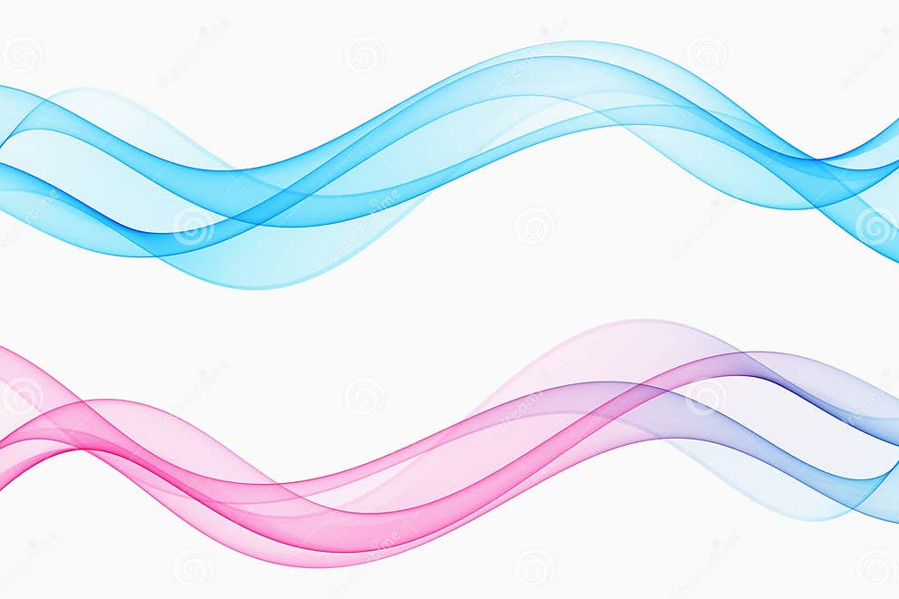 Abstract Wave Flow of Transparent Lines, Wave Design Element. Stock ...