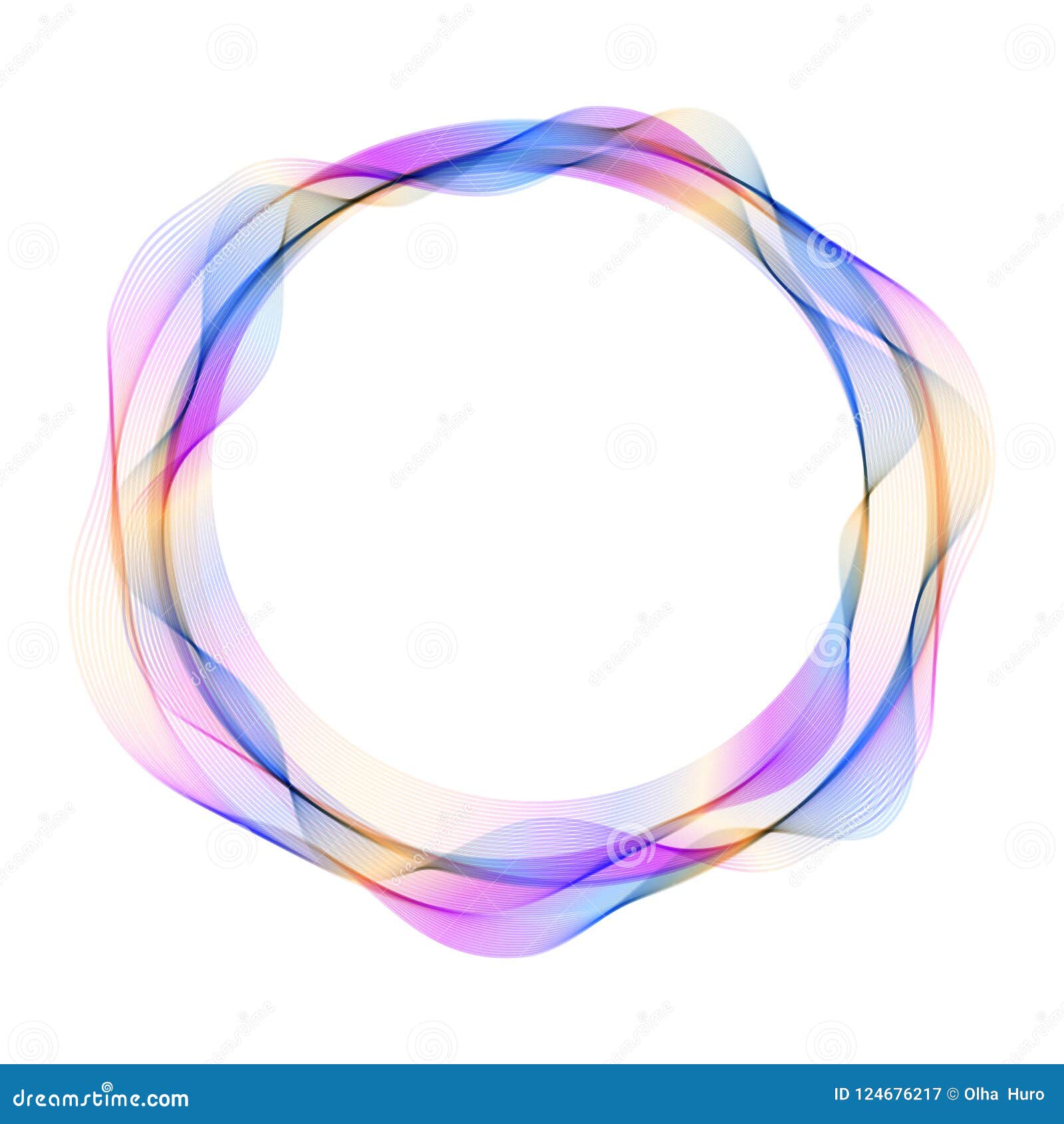 Abstract Wave in the Form of a Circle. Round Abstract Frame Stock ...