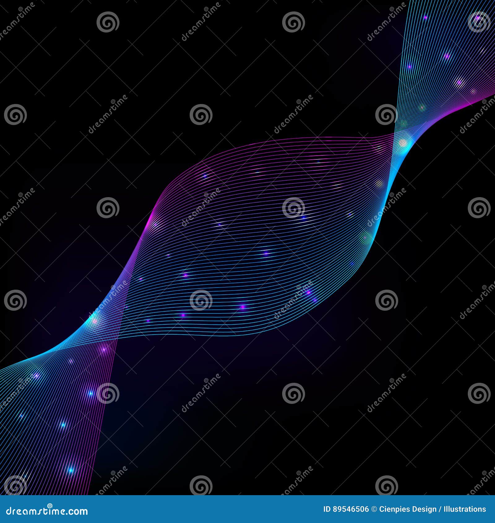 Abstract Wave Glow Lines Background Design Stock Vector - Illustration ...