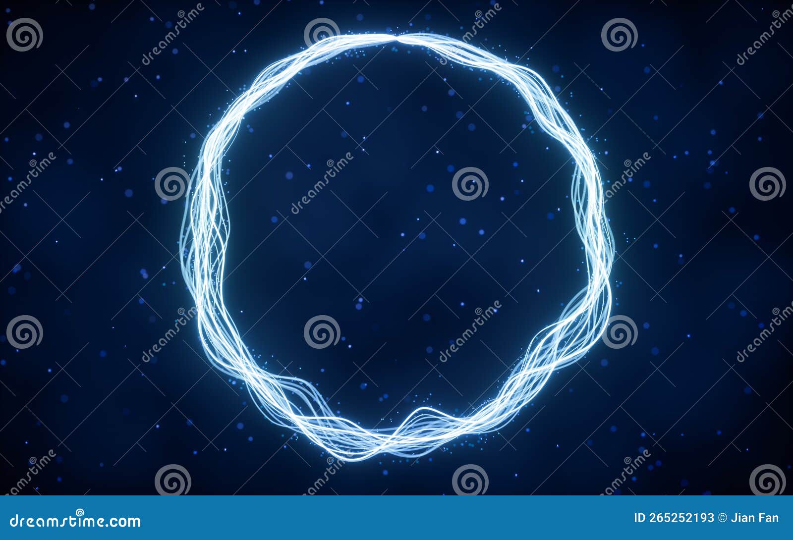 Abstract Wave Gradient Curves and Particles, 3d Rendering Stock ...