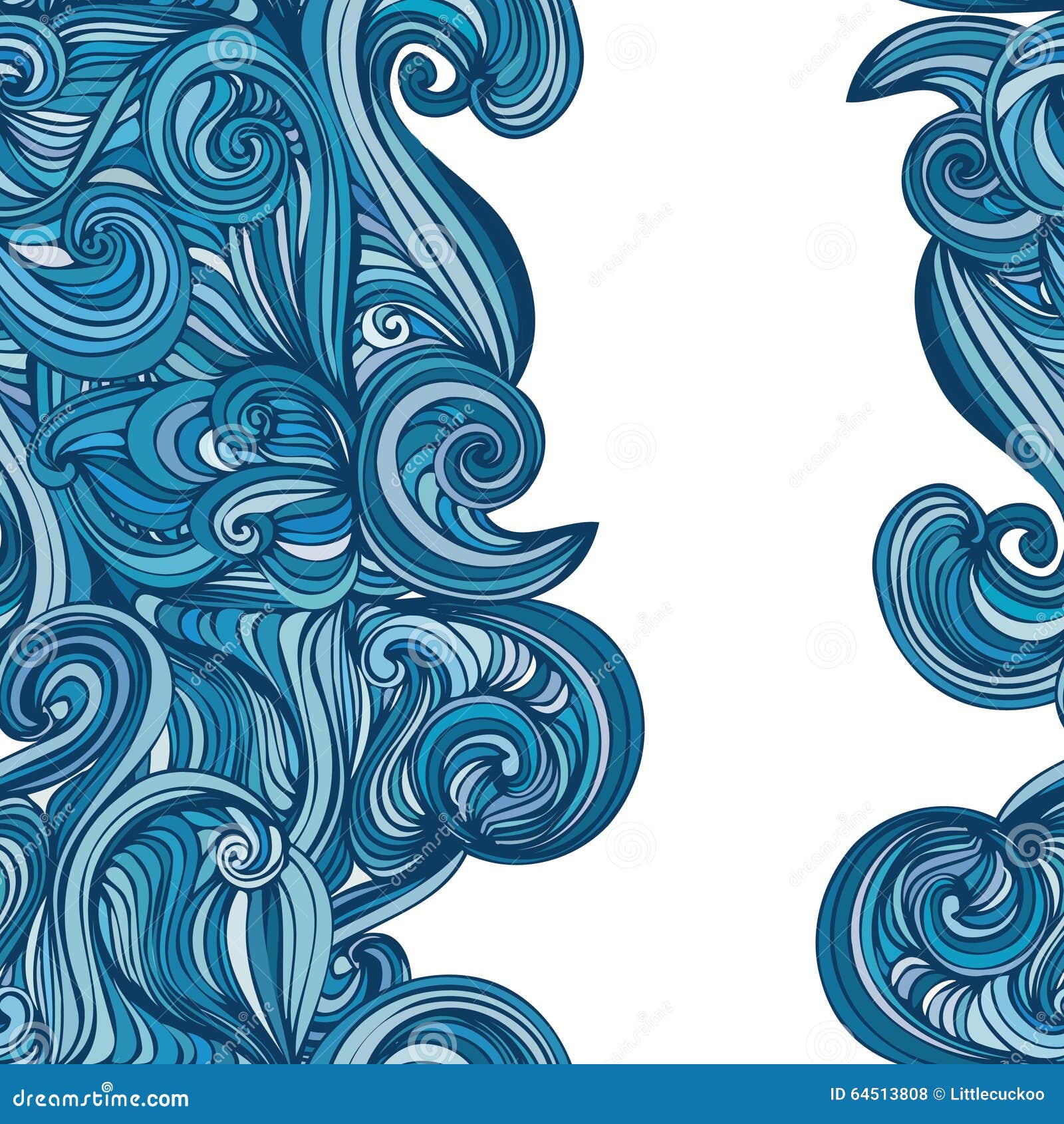 Abstract Wave Hand-drawn Pattern. Seamless Texture Stock Vector ...