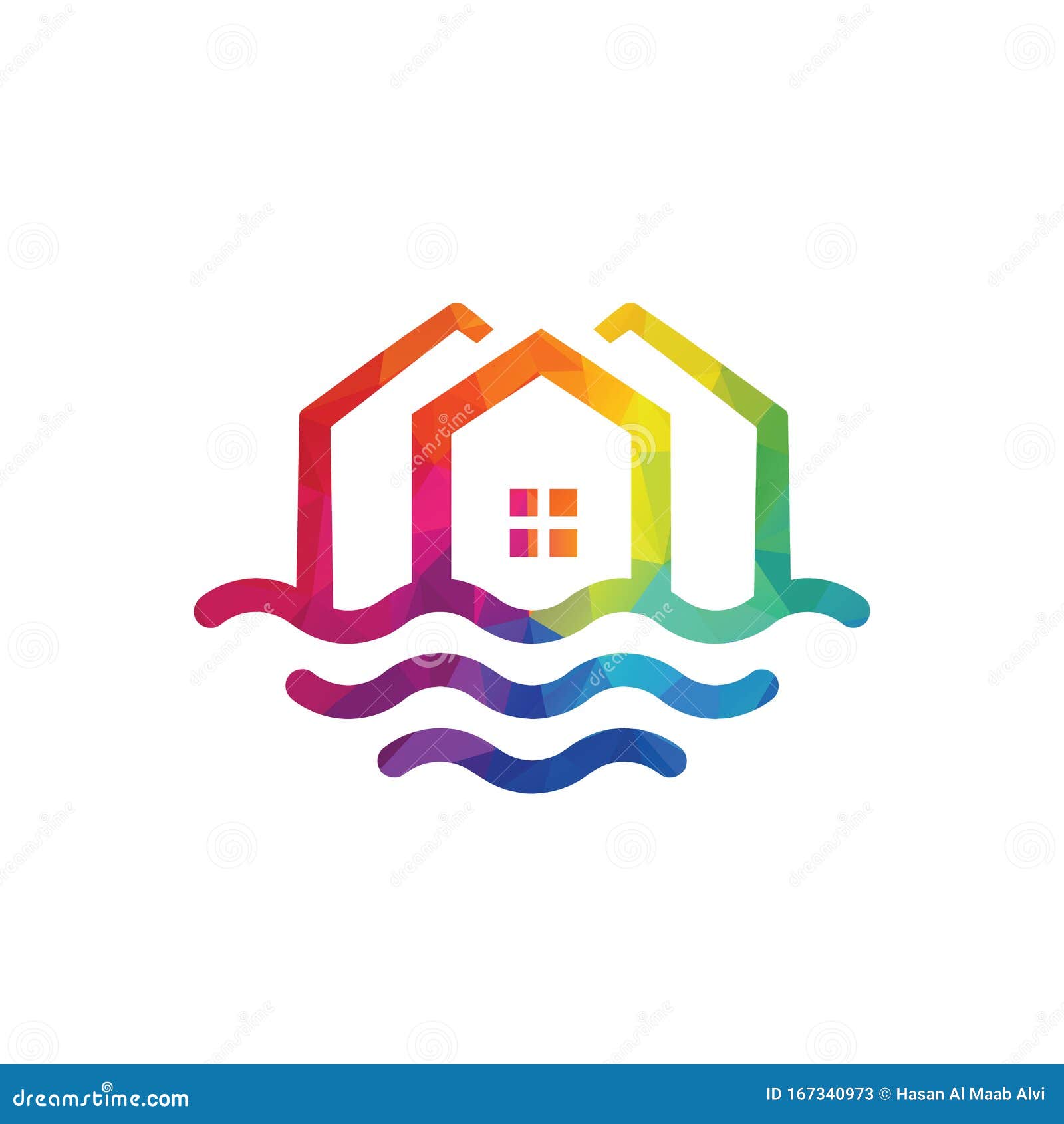 Abstract Wave and House Home Logo Design. Stock Vector - Illustration ...
