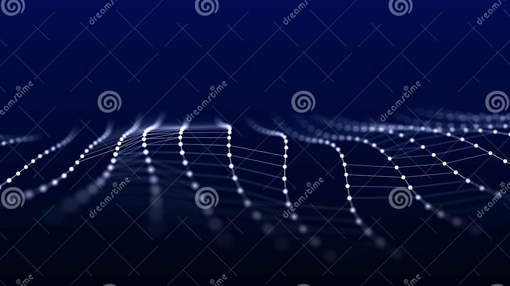 Abstract Wave of Information Data Flow. Technology Background.3D ...