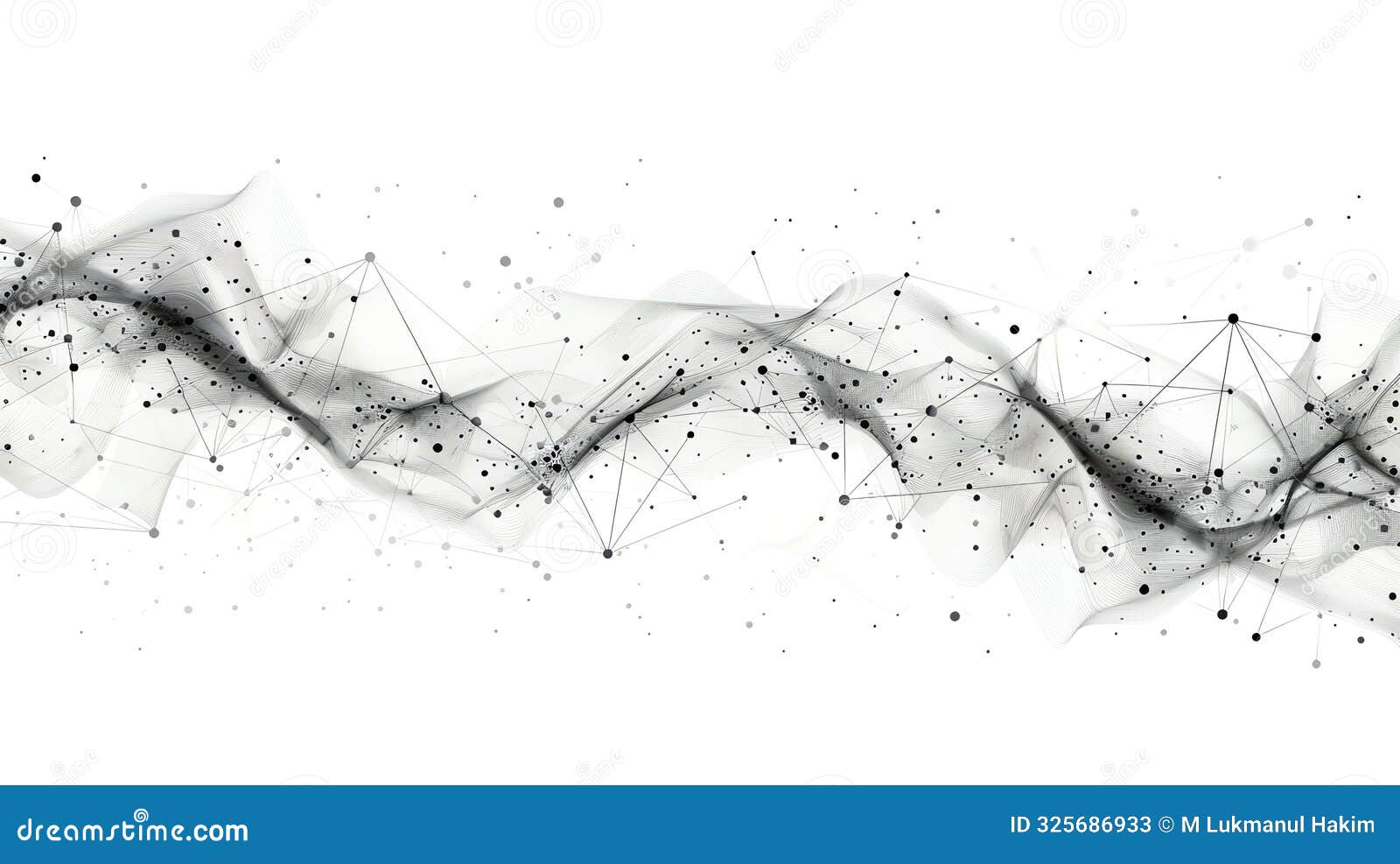 Abstract Wave of Interconnected Dots and Lines. Concept of Technology ...