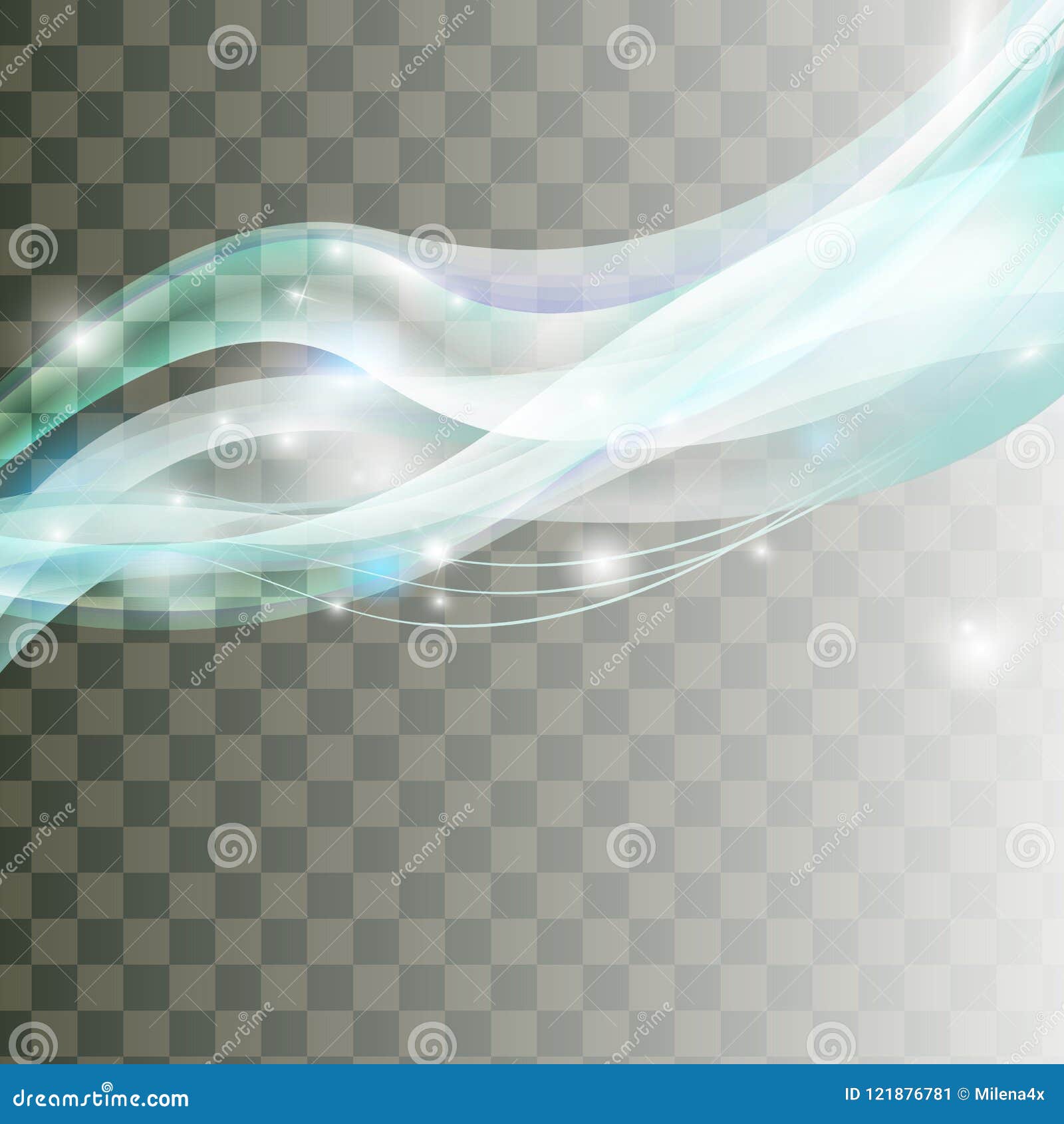 Abstract Wave Isolated on Transparent Background. Light Effect Stock ...