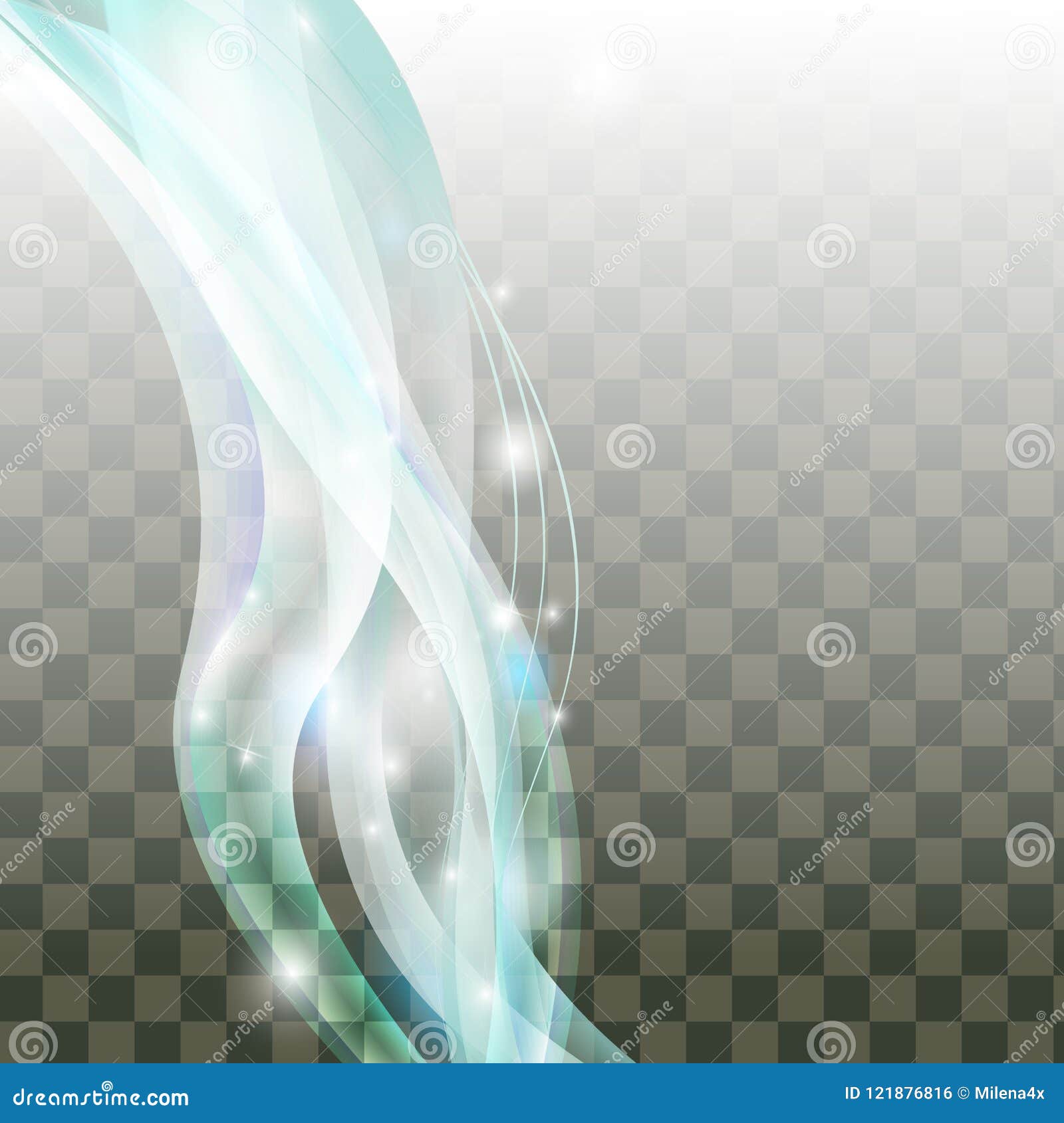 Abstract Wave Isolated on Transparent Background. Light Effect Stock ...