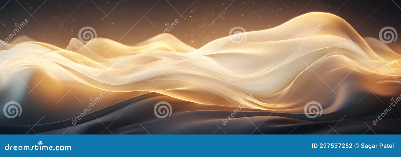 Abstract Wave Light Effect in Perspective Vector Illustration Stock ...