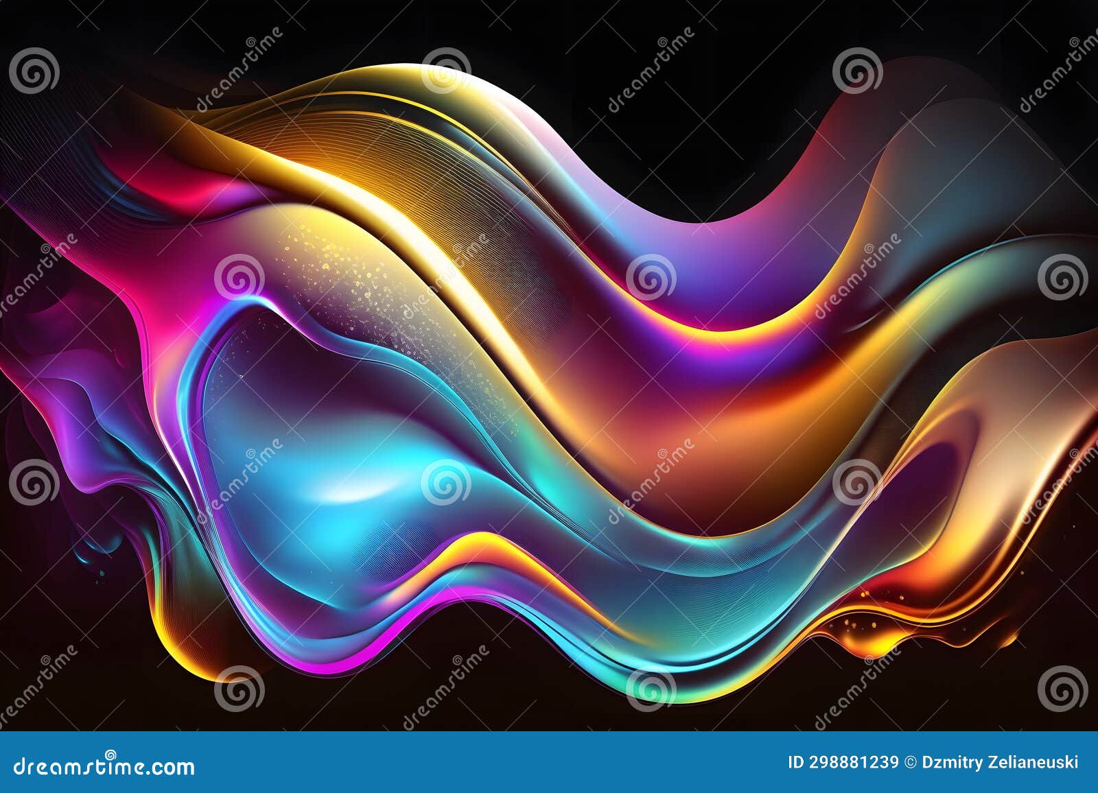Abstract Wave Light. Generative AI Stock Illustration - Illustration of ...