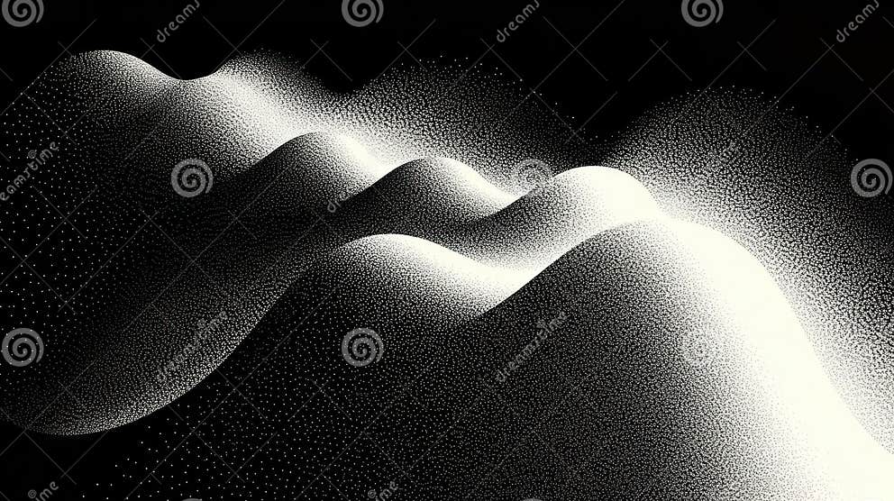 Abstract Wave-like Forms in Monochrome, Creating a Sense of Depth and ...
