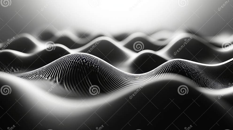 Abstract Wave-like Pattern Appears in a Black and White Background ...