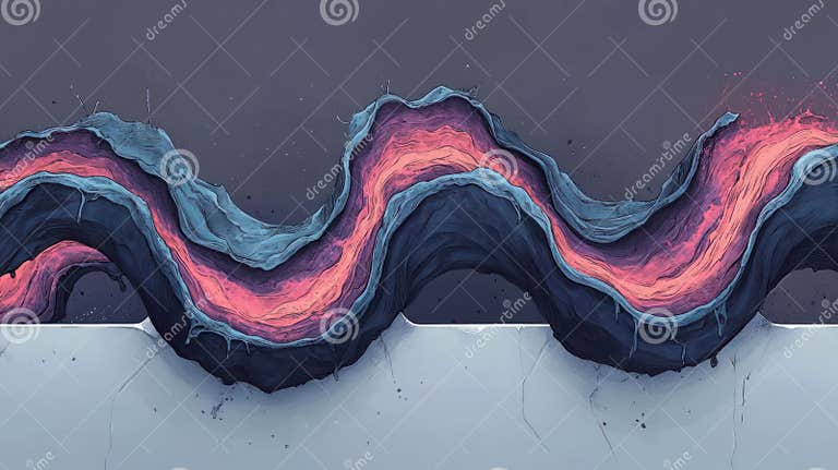 Abstract Wave-like Structure with Vibrant Colors and Smooth Textures ...