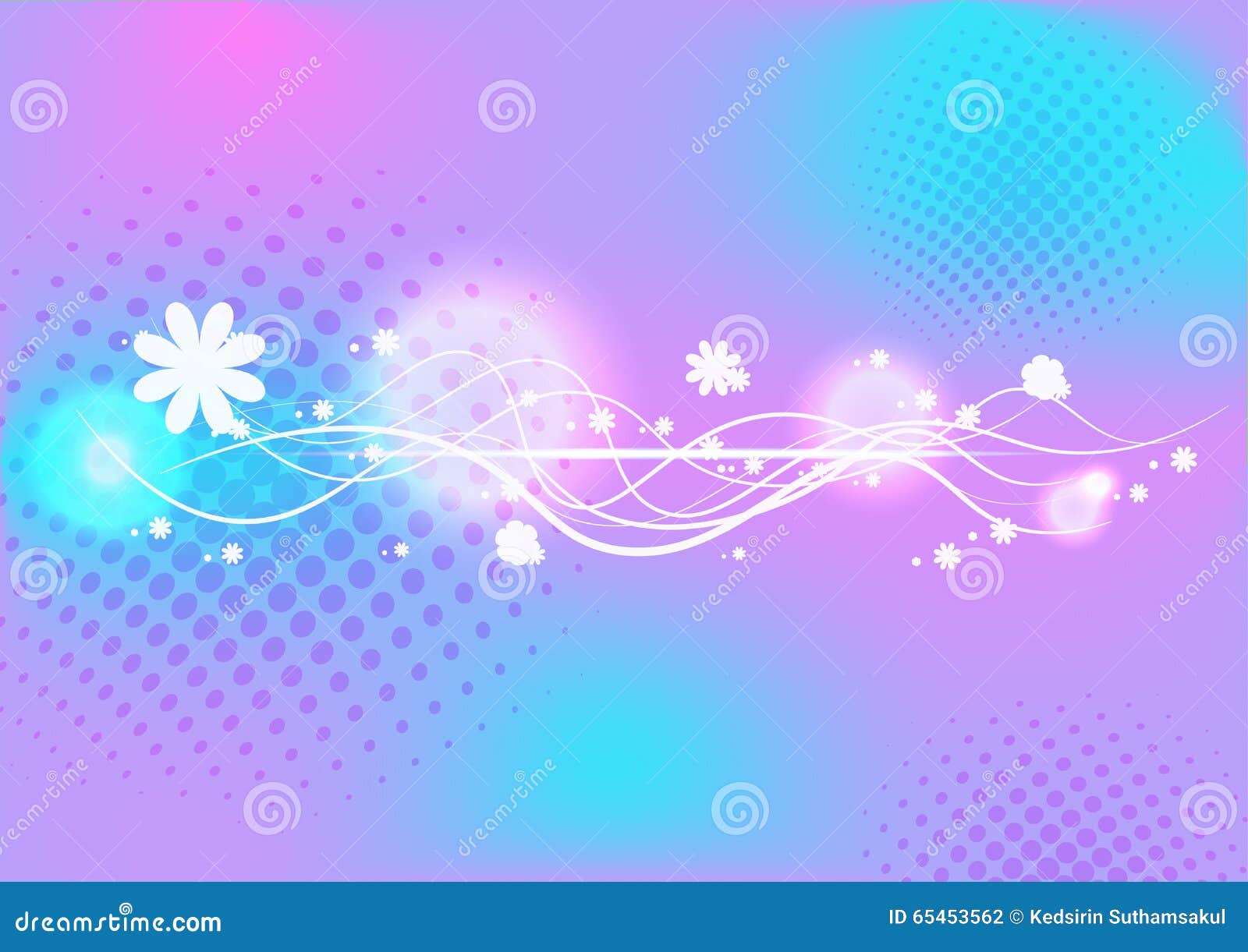 Abstract Wave Line and Flower Designs Vector Background Stock Vector ...