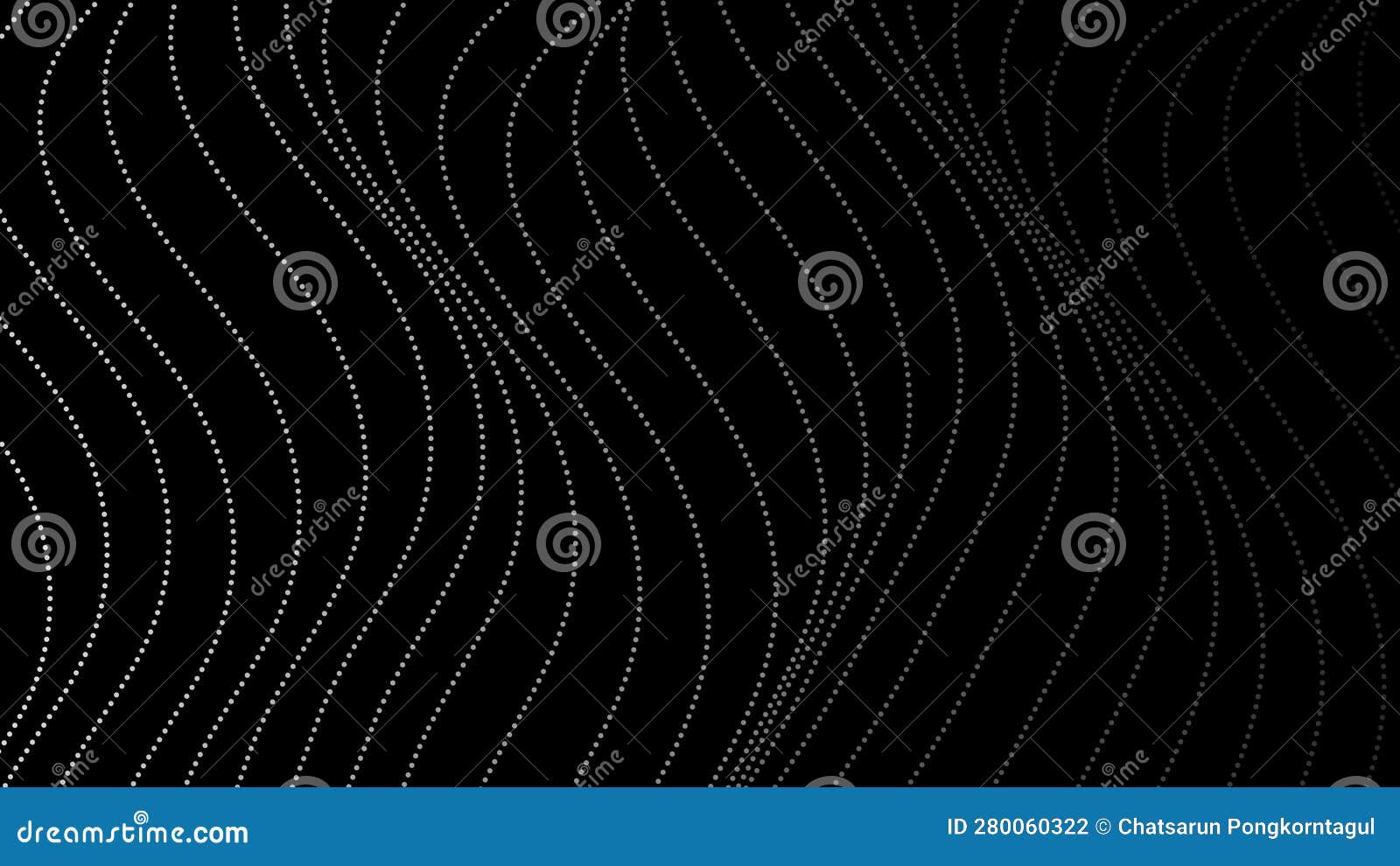 Abstract Wave Lines Curve Motion on Black Background Stock Vector ...