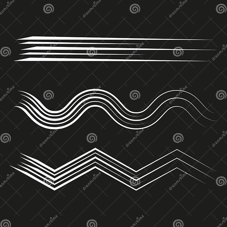 Abstract Wave Lines. Curved Stripe Design. Geometric Vector Pattern ...