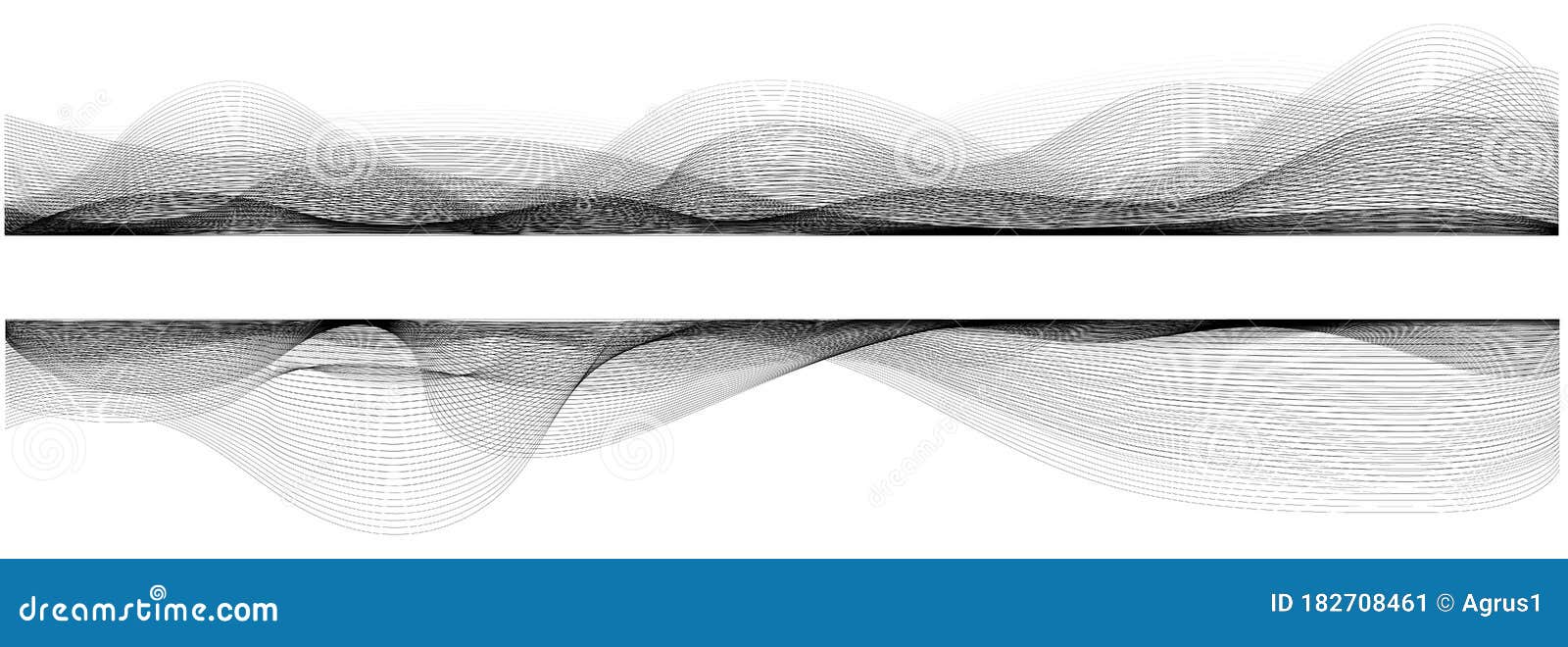 Abstract Wave Lines Frame on White Background Stock Vector ...