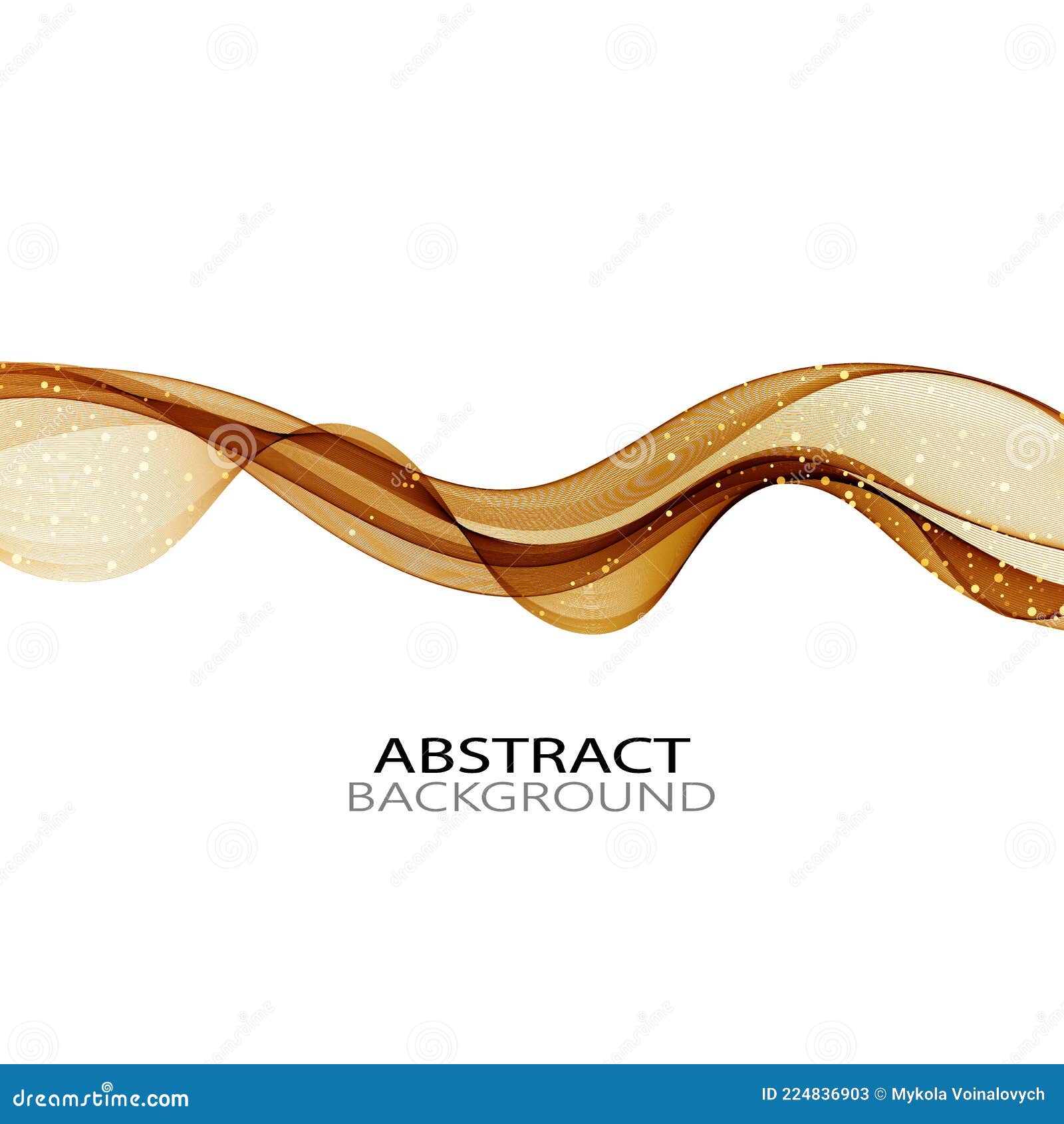 Abstract Wave Lines Gold Color Isolated on White Background. Stock ...