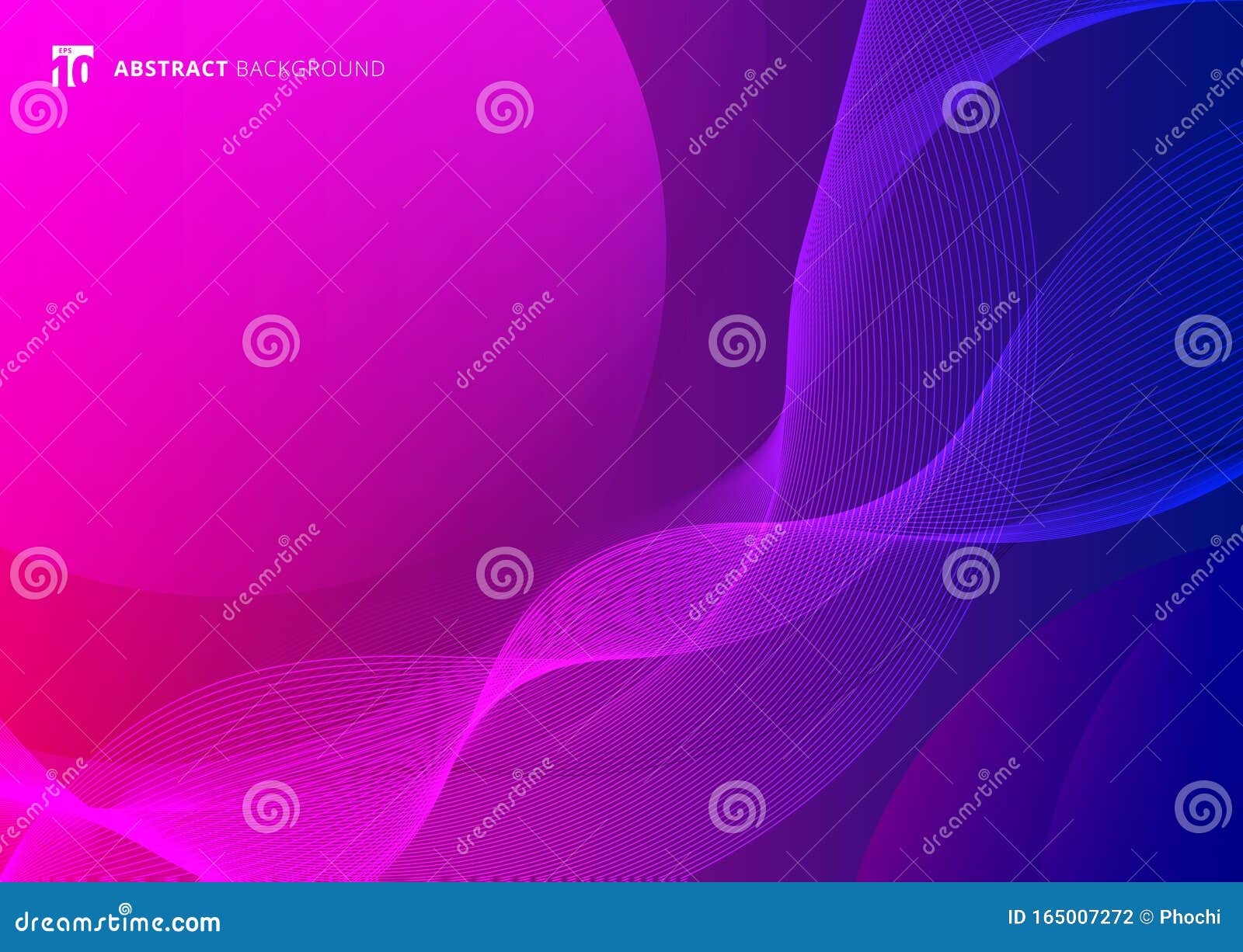Abstract Wave Lines Pattern on Pink and Blue Gradient Background Stock ...