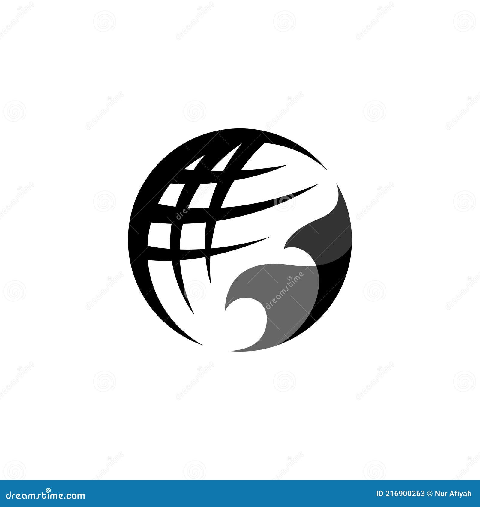 Abstract Wave Logo and Earth Design Vector, Simple Logo Template Stock ...