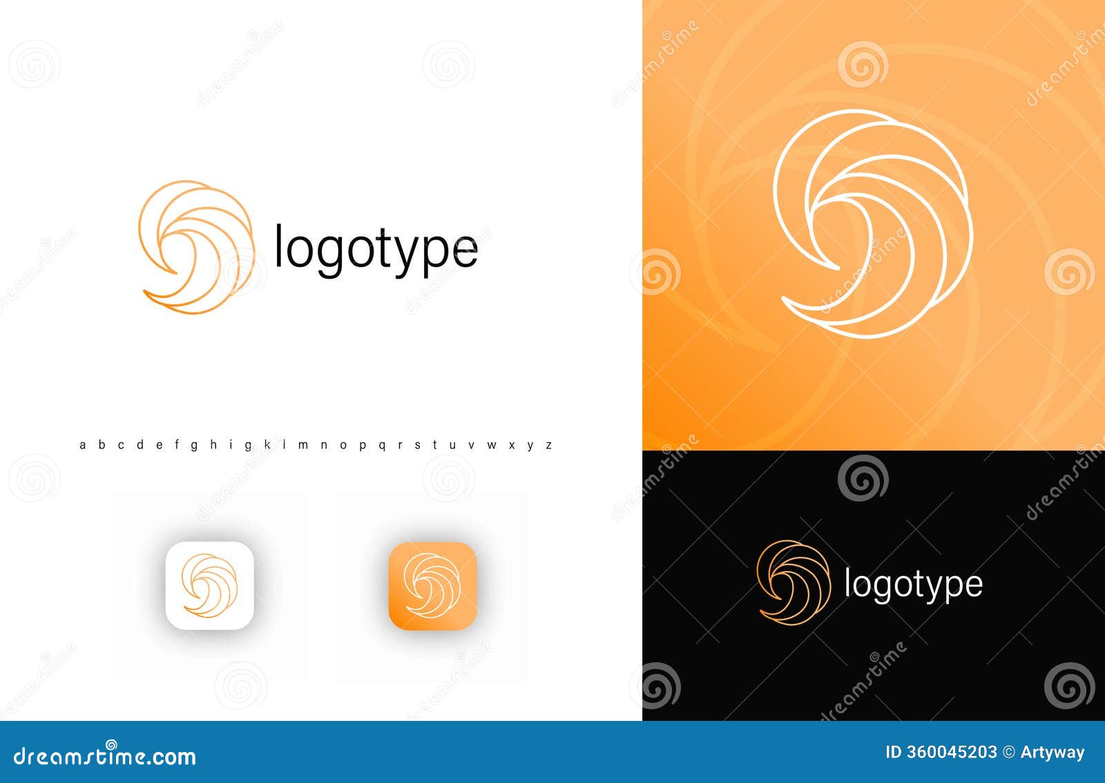 Abstract Wave Logo Template, Round Linear Vector Logo Concept for ...