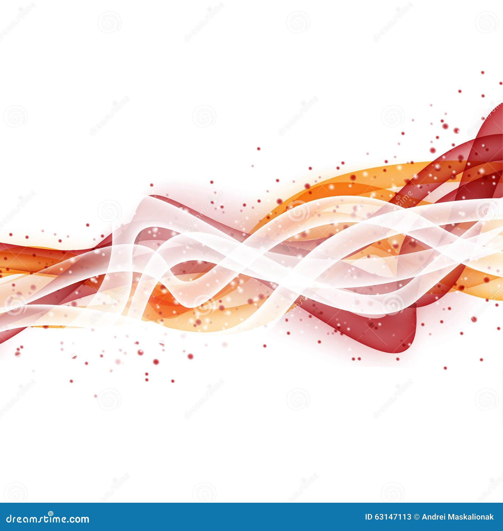 Abstract Wave Modern Layout with Fresh White Red Orange Swoosh Stock ...