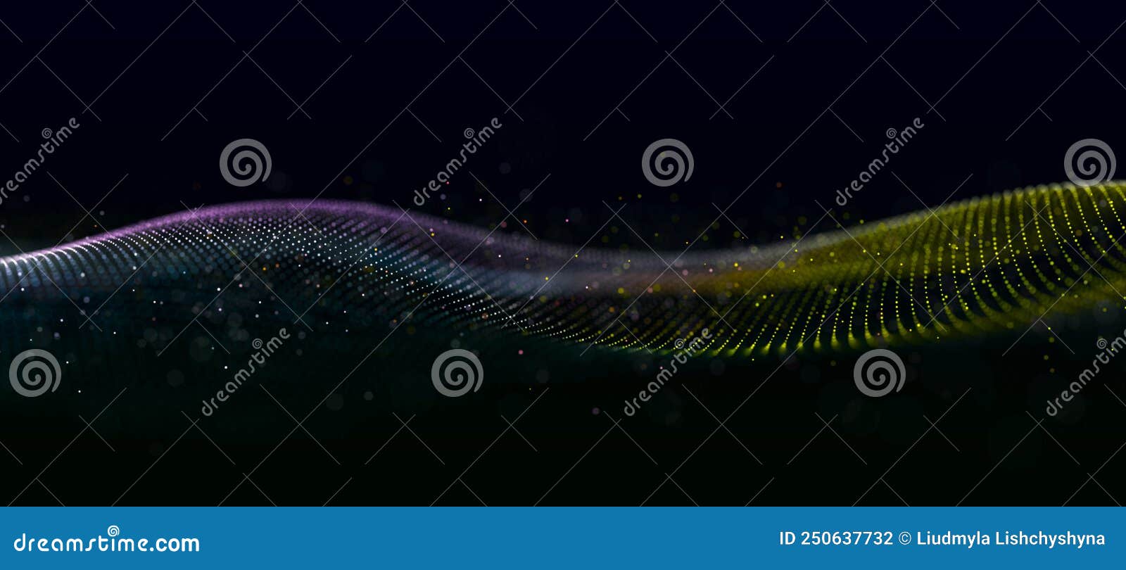 Abstract Wave of Musical Sounds. Smooth Information Transfer. 3D ...
