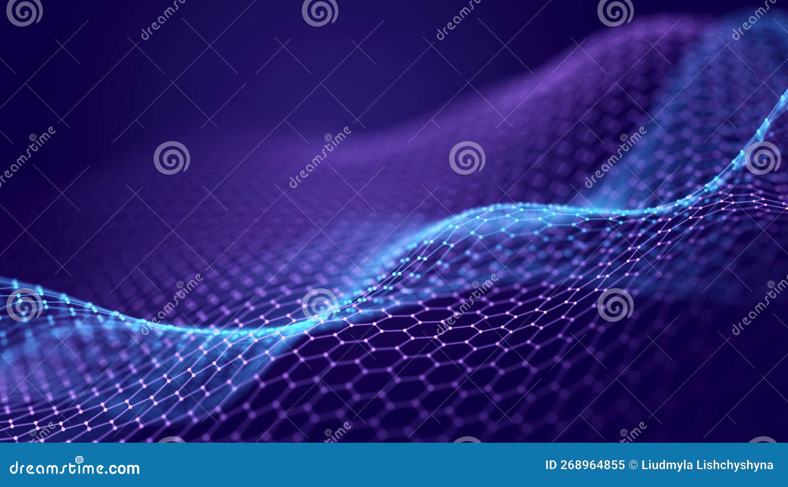 Abstract Wave of Musical Sounds. Smooth Information Transfer. 3D ...