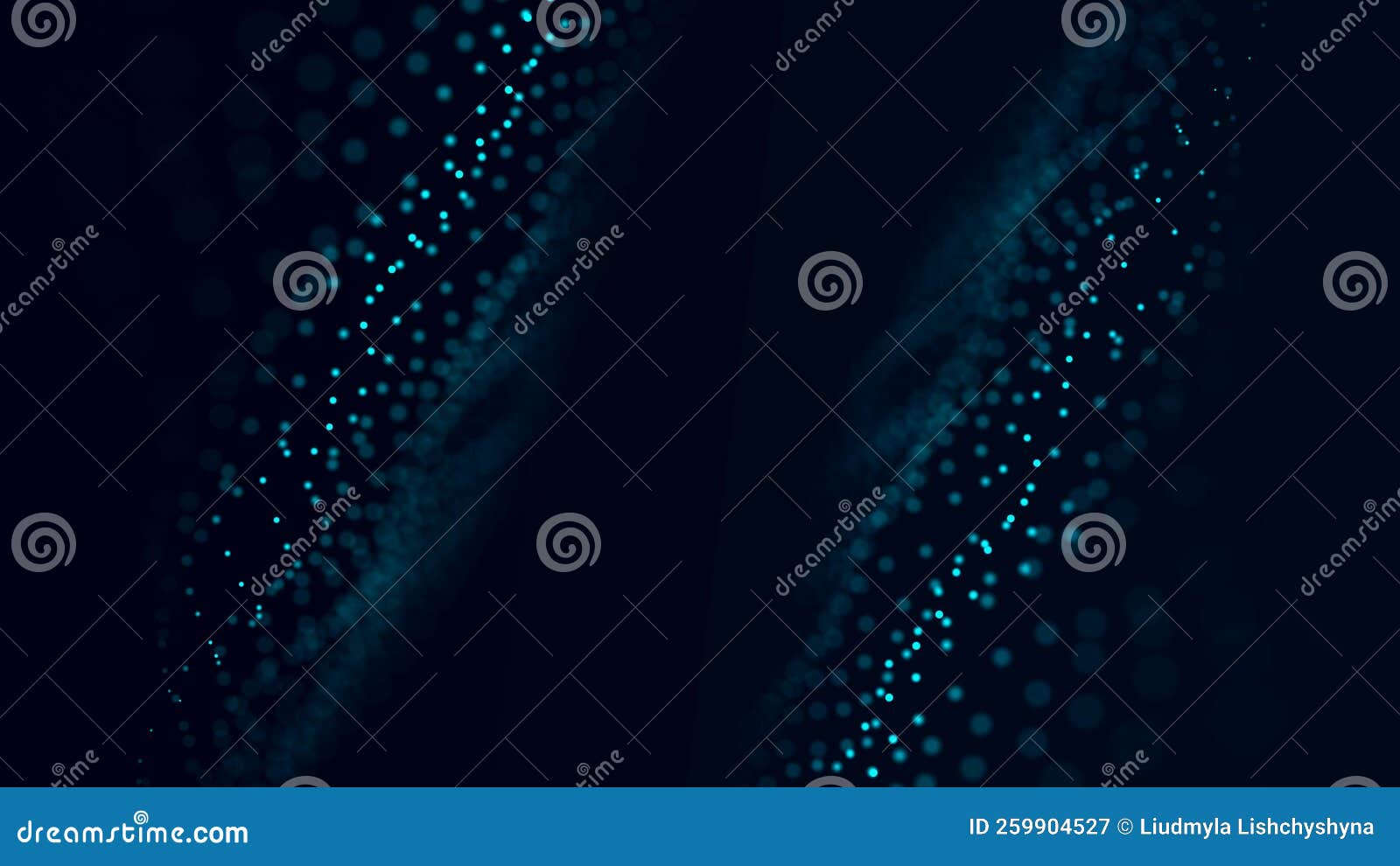 Abstract Wave of Network Connections. Movement of Particles with ...