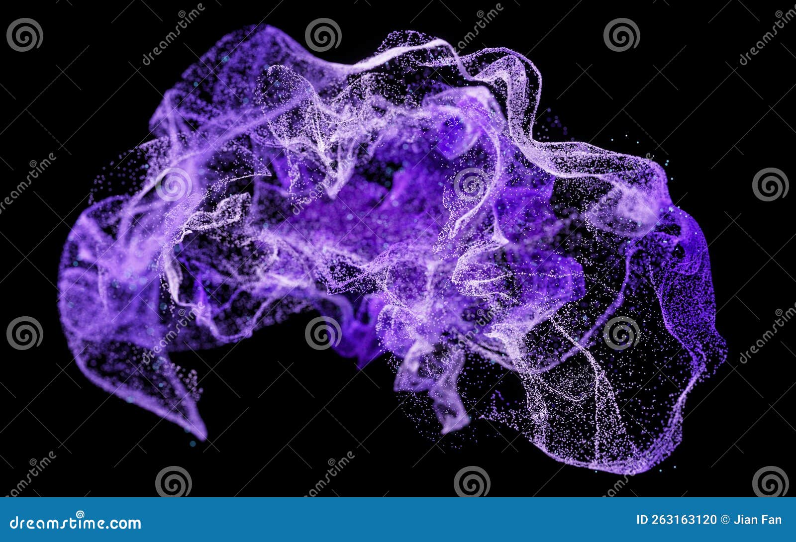 Abstract Wave Particles, Diffuse Powder, 3d Rendering Stock ...