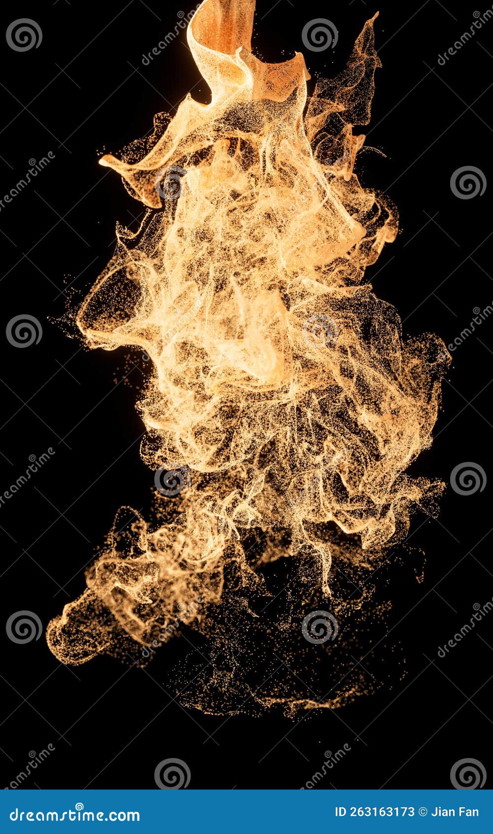 Abstract Wave Particles, Diffuse Powder, 3d Rendering Stock ...