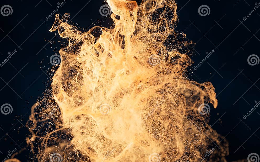 Abstract Wave Particles, Diffuse Powder, 3d Rendering Stock ...