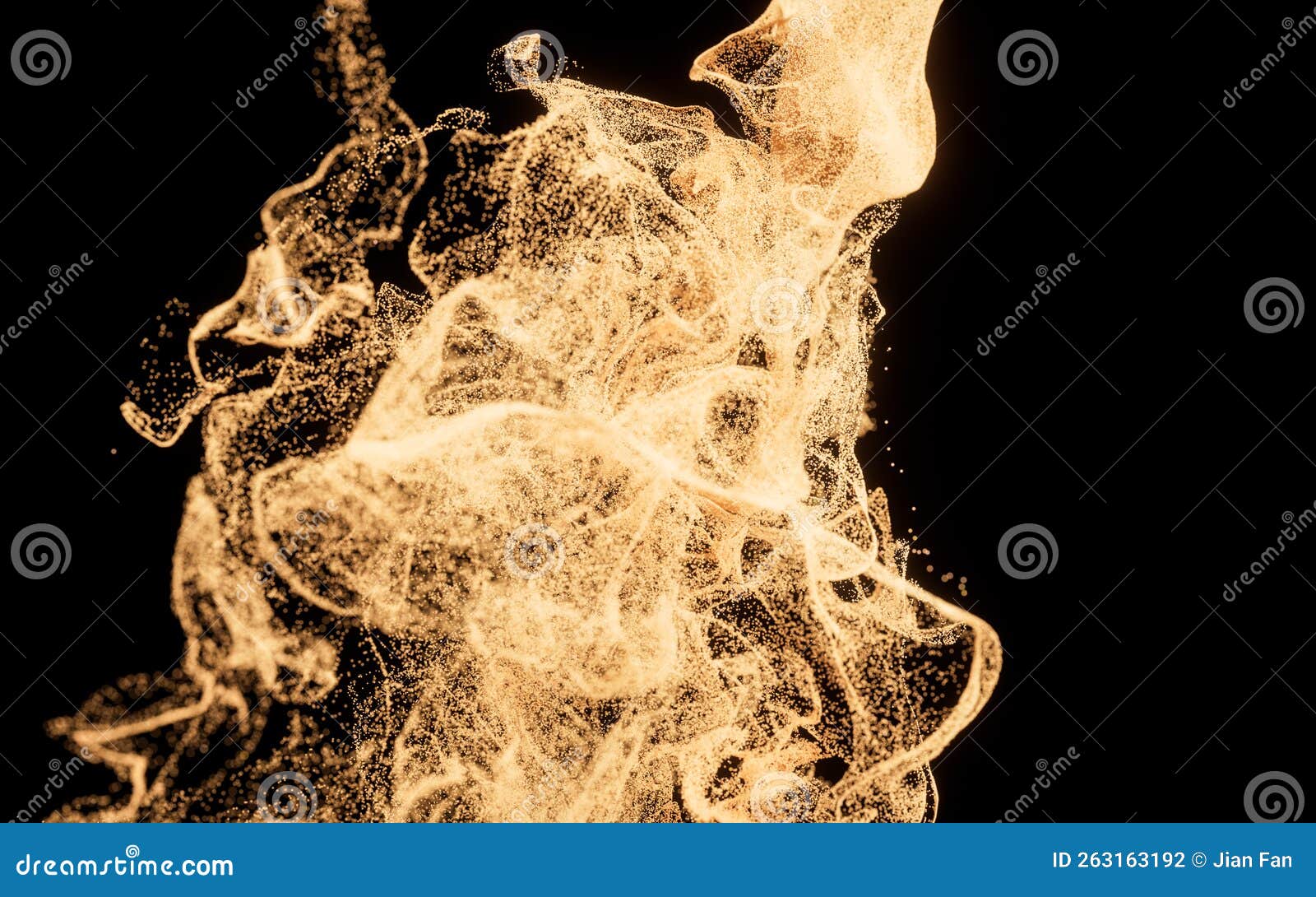 Abstract Wave Particles, Diffuse Powder, 3d Rendering Stock ...