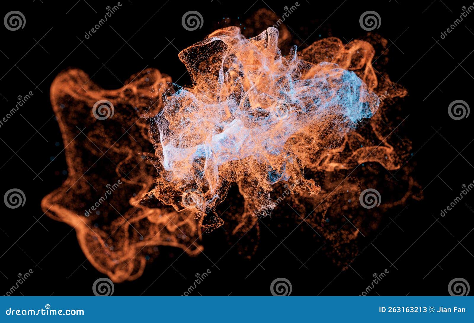 Abstract Wave Particles, Diffuse Powder, 3d Rendering Stock ...
