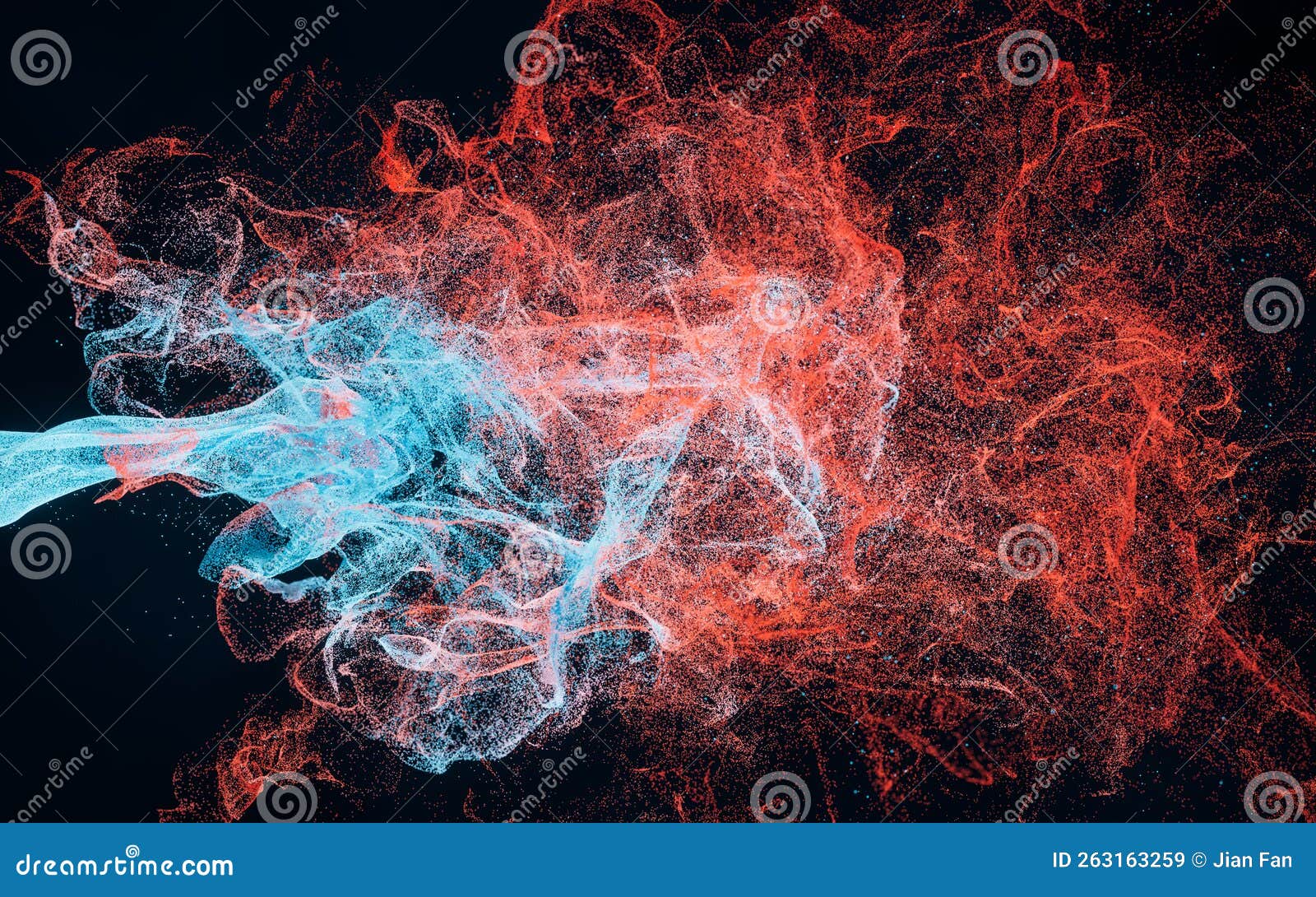 Abstract Wave Particles, Diffuse Powder, 3d Rendering Stock ...