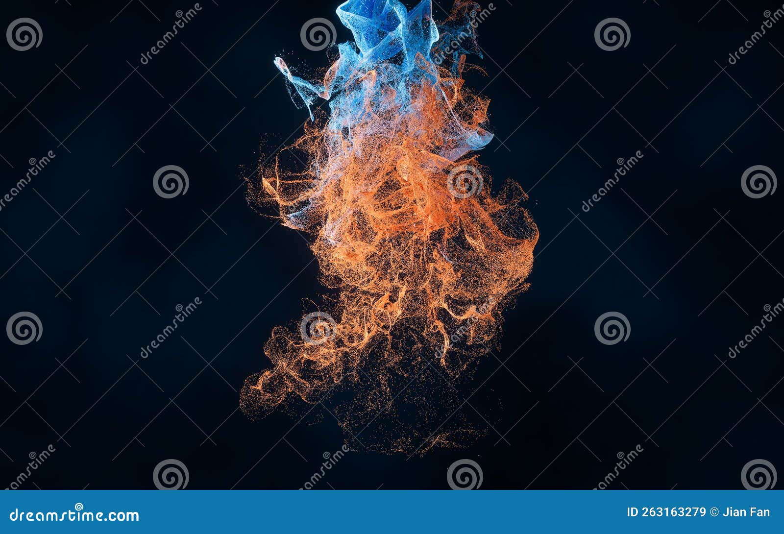 Abstract Wave Particles, Diffuse Powder, 3d Rendering Stock ...