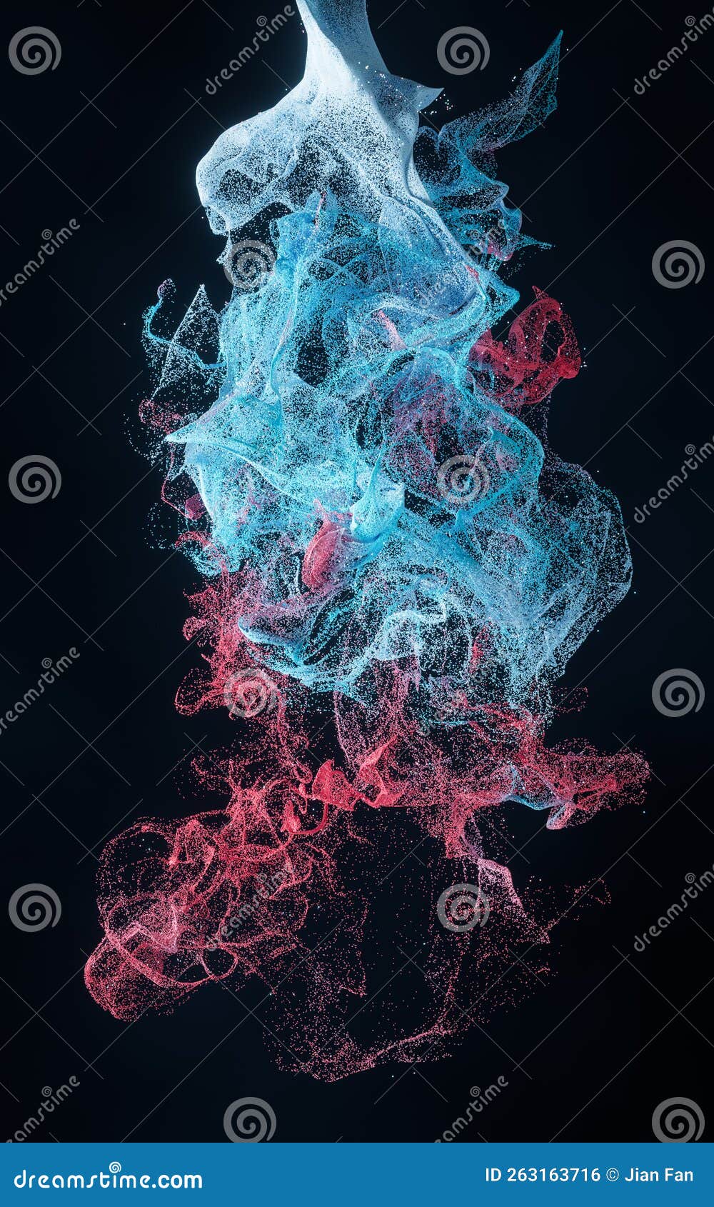 Abstract Wave Particles, Diffuse Powder, 3d Rendering Stock ...