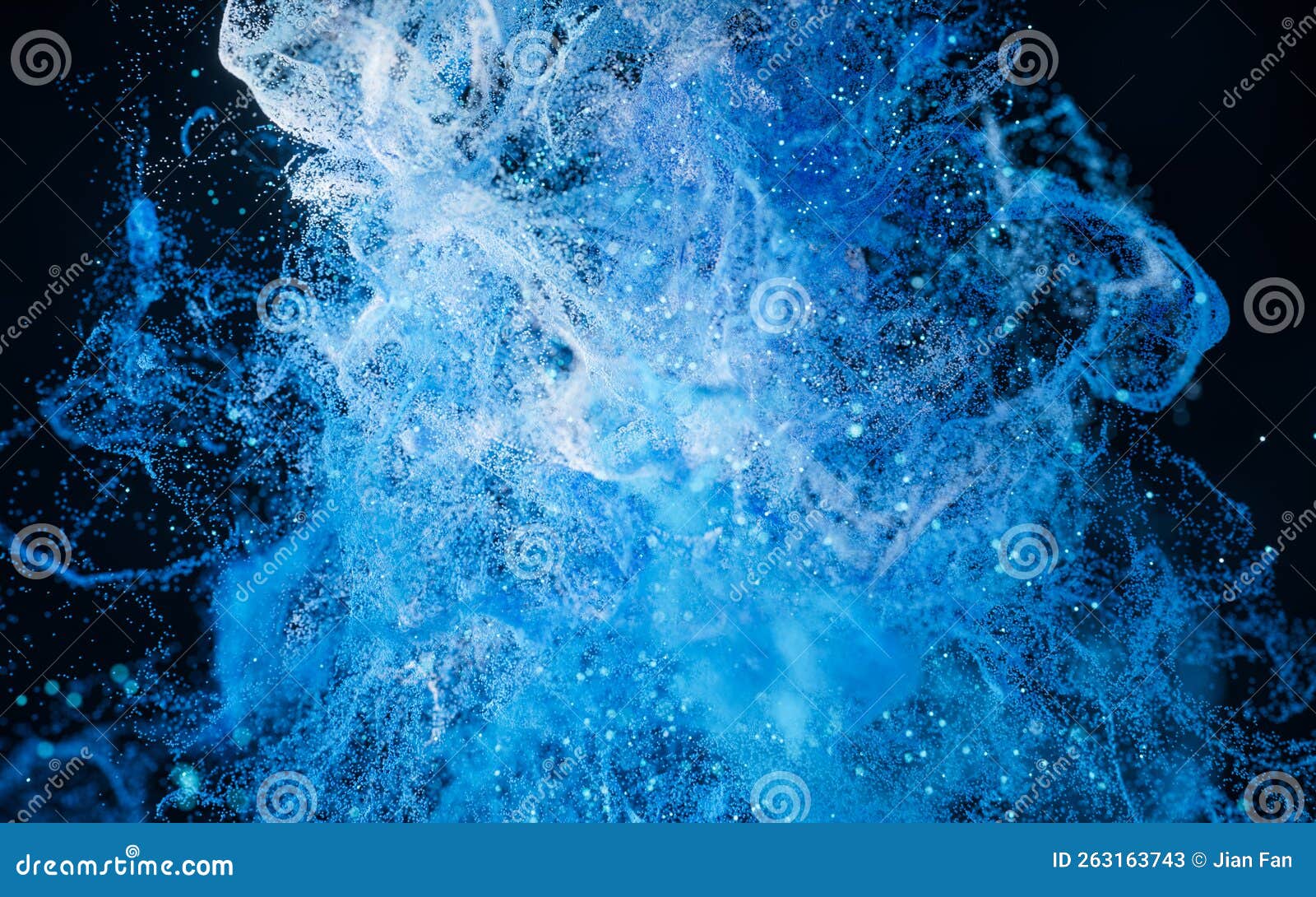 Abstract Wave Particles, Diffuse Powder, 3d Rendering Stock ...