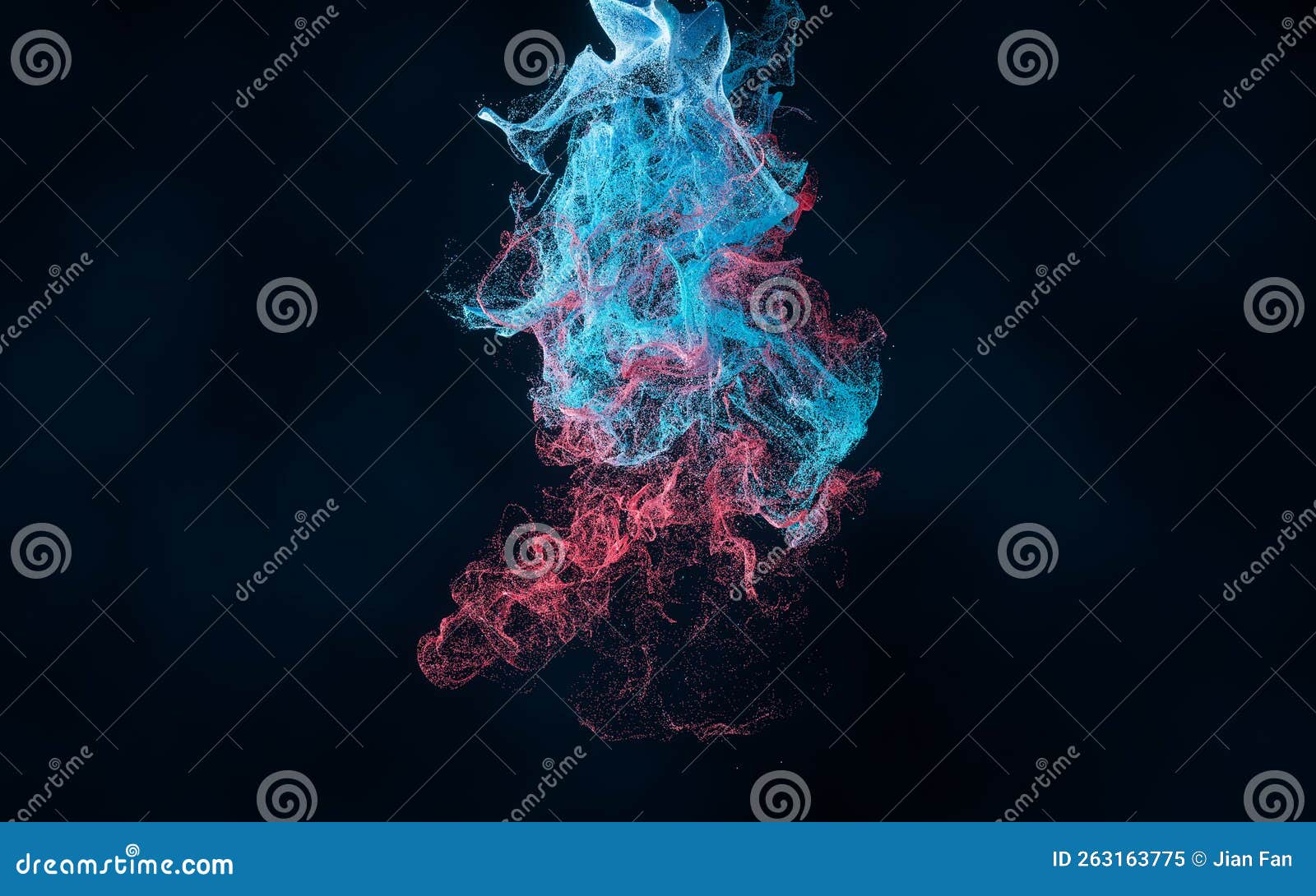 Abstract Wave Particles, Diffuse Powder, 3d Rendering Stock ...