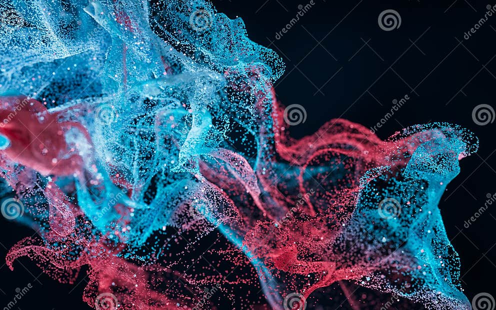 Abstract Wave Particles, Diffuse Powder, 3d Rendering Stock ...