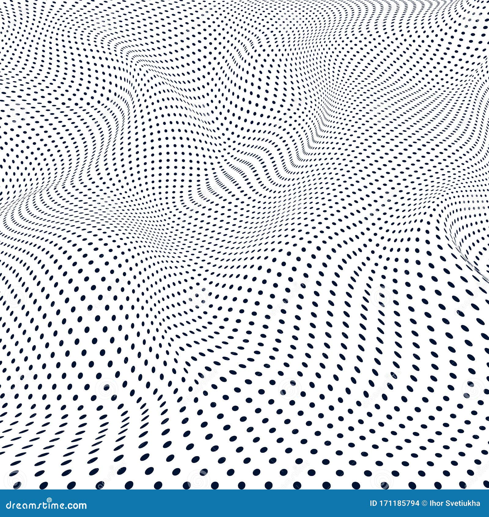 Abstract Wave of Particles. Surface of Wave Dots. Dotted Geometric ...