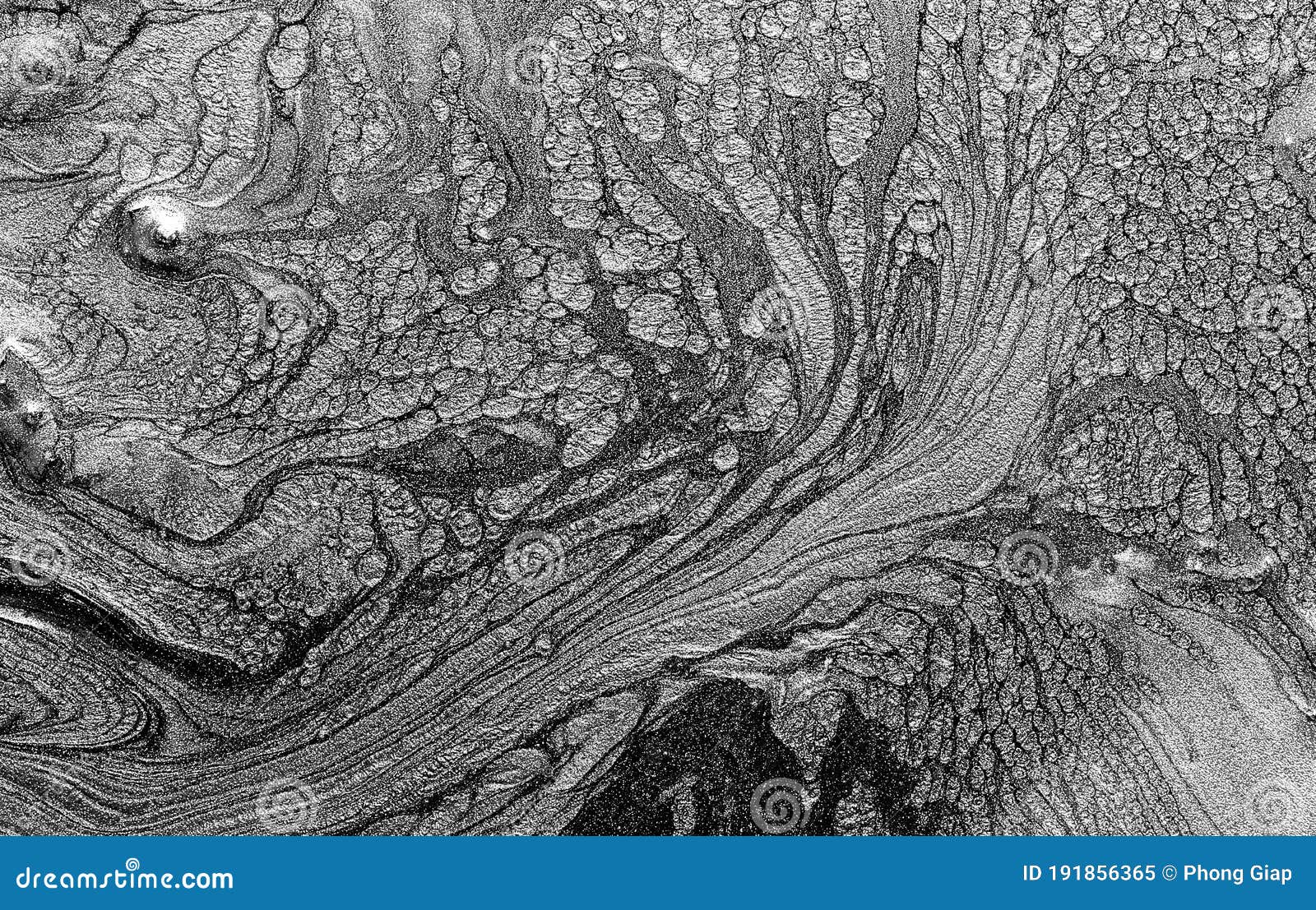 Abstract Wave Pattern, Black White Marble Ink Texture Background. Stock ...