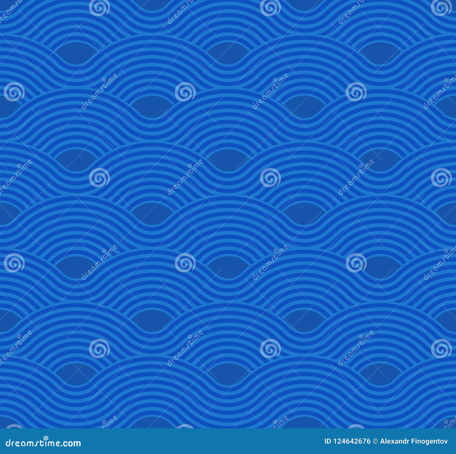 Abstract Wave Pattern. Blue Ripple Background. Flat Geometric Design ...
