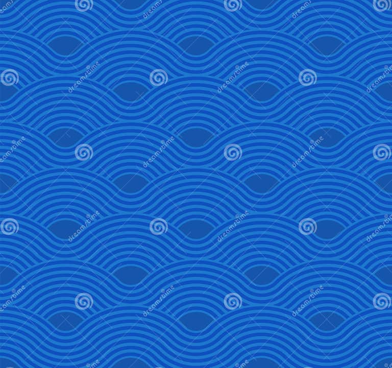 Abstract Wave Pattern. Blue Ripple Background. Flat Geometric Design ...